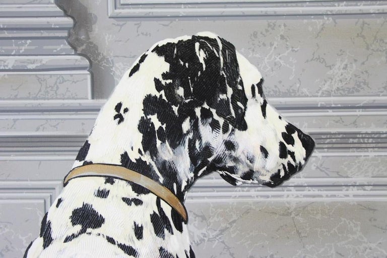 Late 20th Century Large Scale Dog Painting at 1stDibs