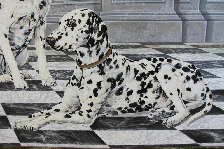 Late 20th Century Large Scale Dog Painting at 1stDibs