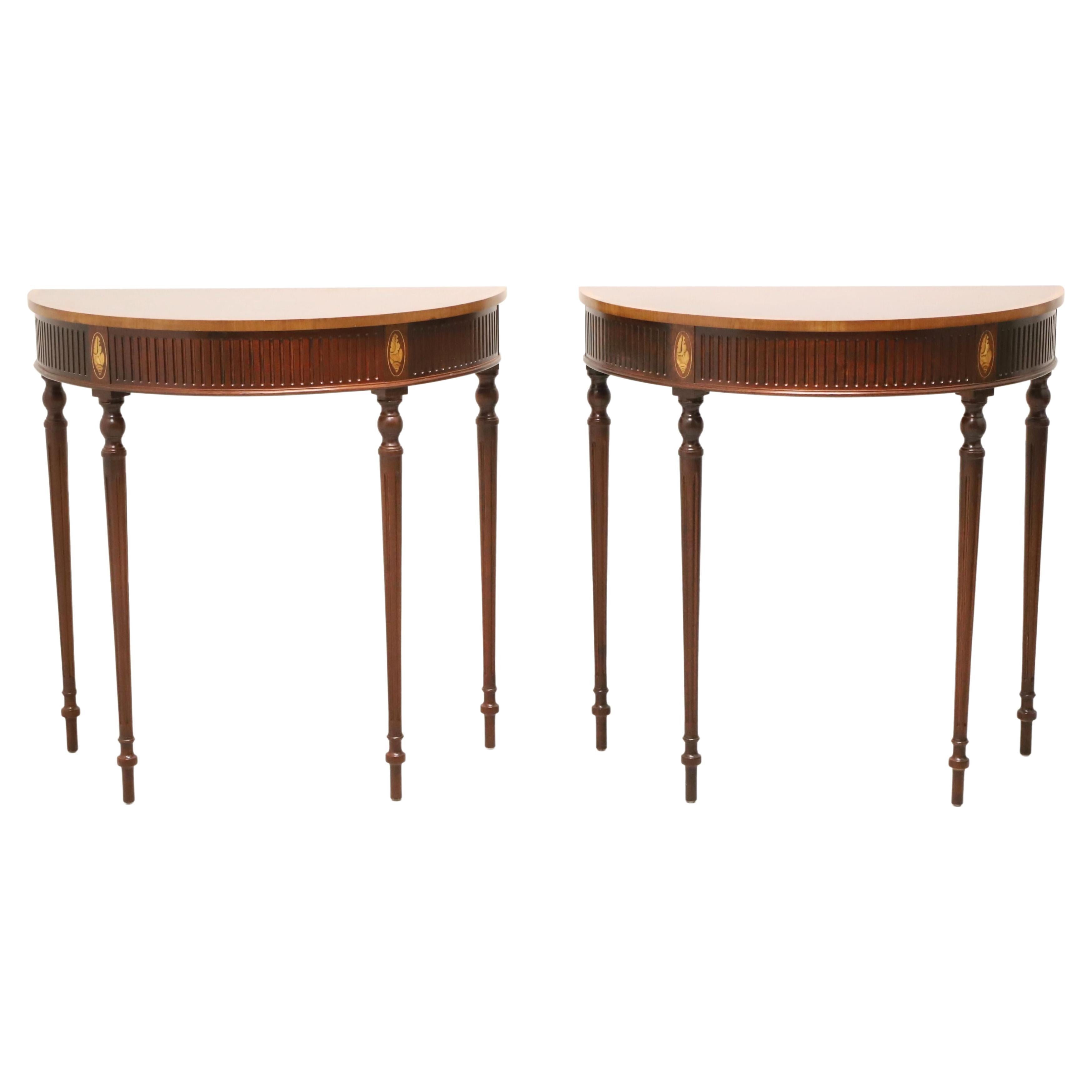 Kent White Sheraton Style Demilune Console at 1stDibs