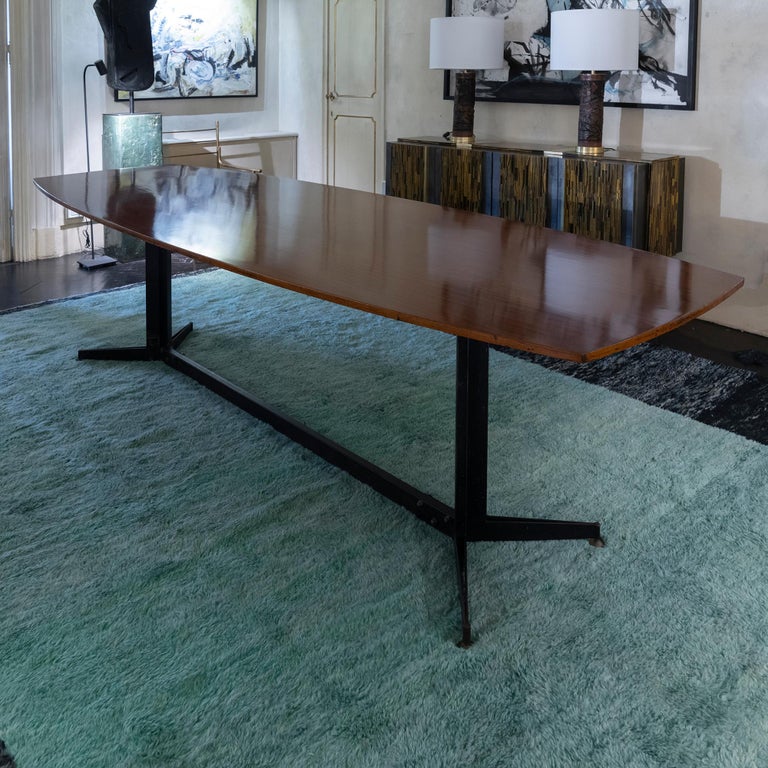 Late 20th Century Modern Conference / Dining Table Solid Walnut and ...