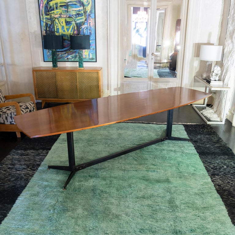 Late 20th Century Modern Conference / Dining Table Solid Walnut and ...