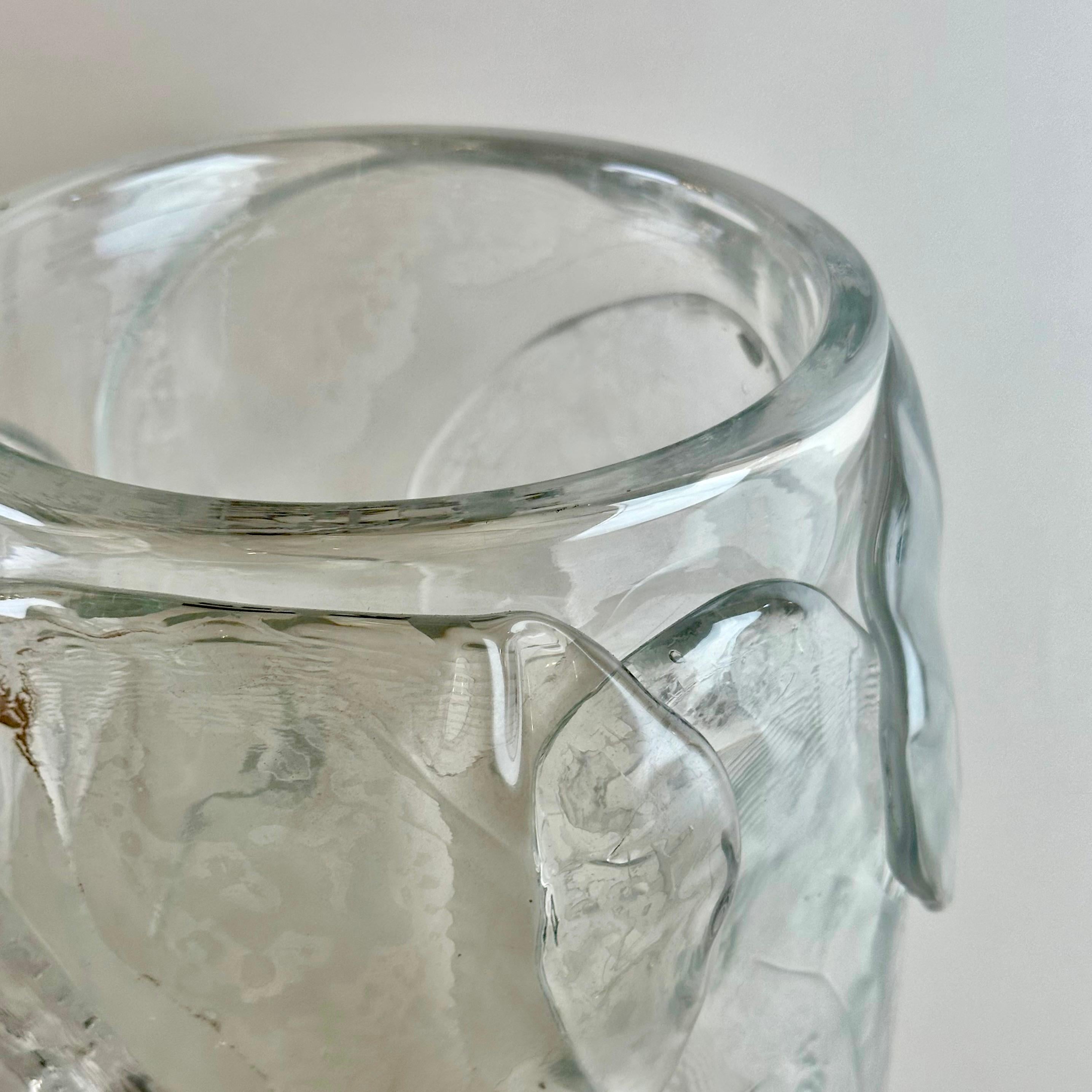 Late 20th Century Pair of Transparent Murano Art Glass with ...