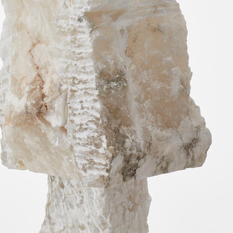Late 20th Century Pair Rough Hewn Alabaster Lamps, Catalonia at 1stDibs