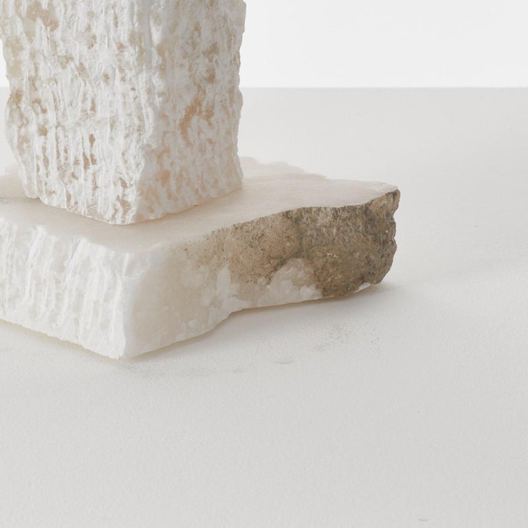 Late 20th Century Pair Rough Hewn Alabaster Lamps, Catalonia at 1stDibs