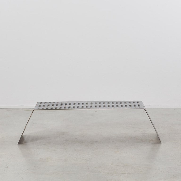 Late 20th Century Perforated Aluminum Metal Table at 1stDibs