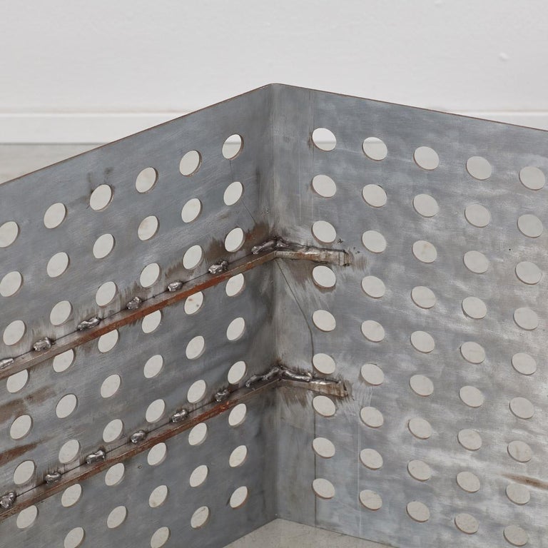 Late 20th Century Perforated Aluminum Metal Table at 1stDibs