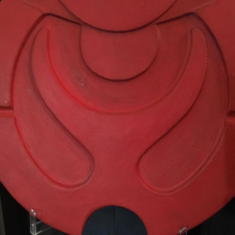 Italy Post Design Modern Abstract Orange Terracotta Disk Bowl For Sale ...