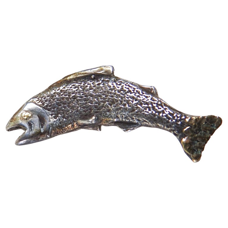 Late 20th Century Silver and Gold Fish Tie Tack Studio Made For Sale at ...