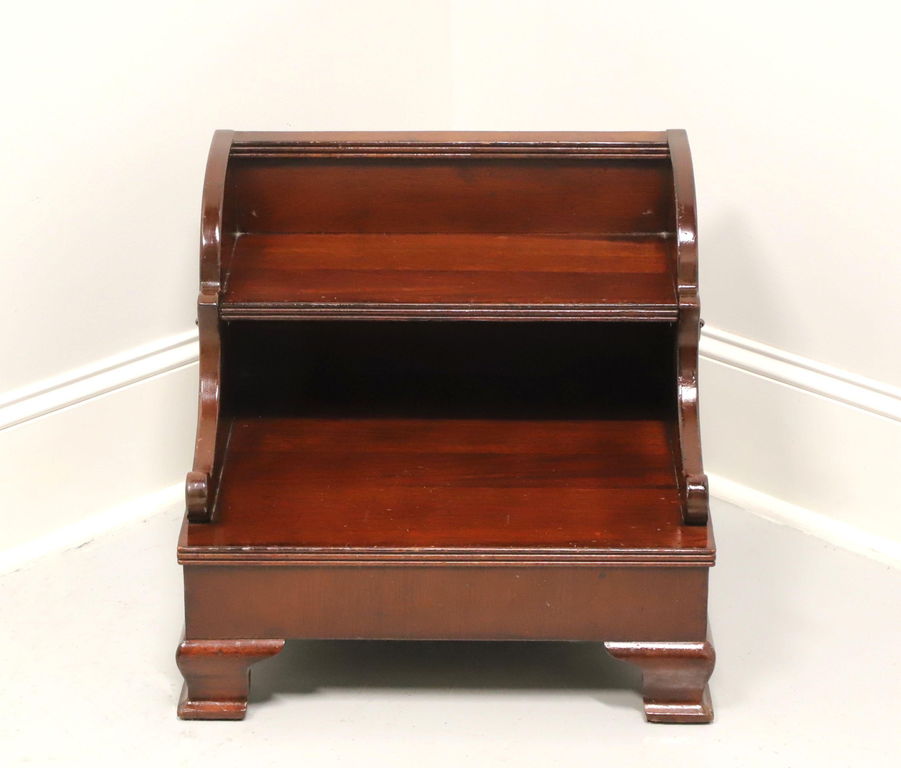 Late 20th Century Solid Mahogany Chippendale Bed Steps with Ogee Feet ...