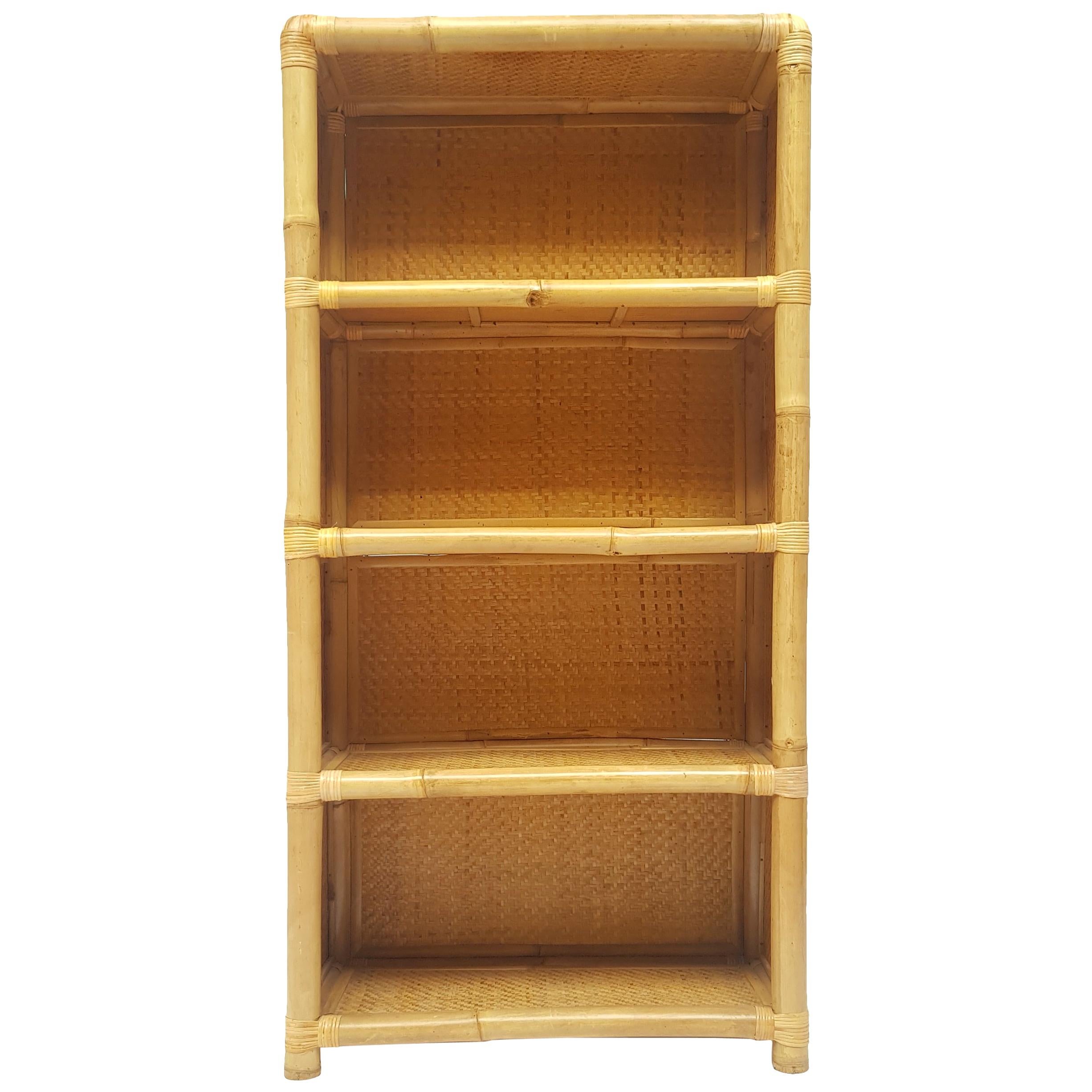 20th Century English Bamboo and Rattan Bookcase at 1stDibs