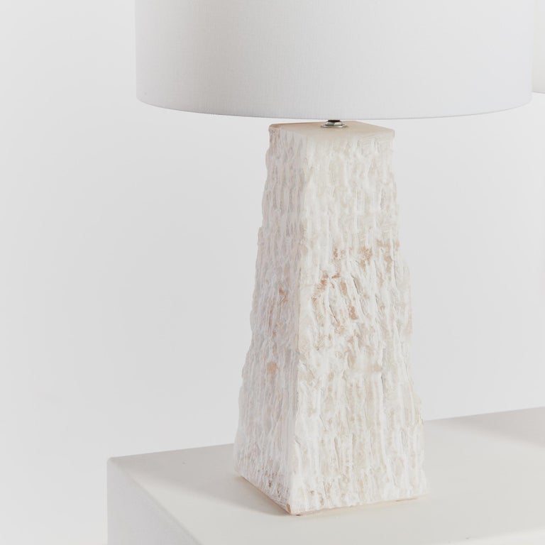 Late 20th Century stippled alabaster stone table lamps at 1stDibs