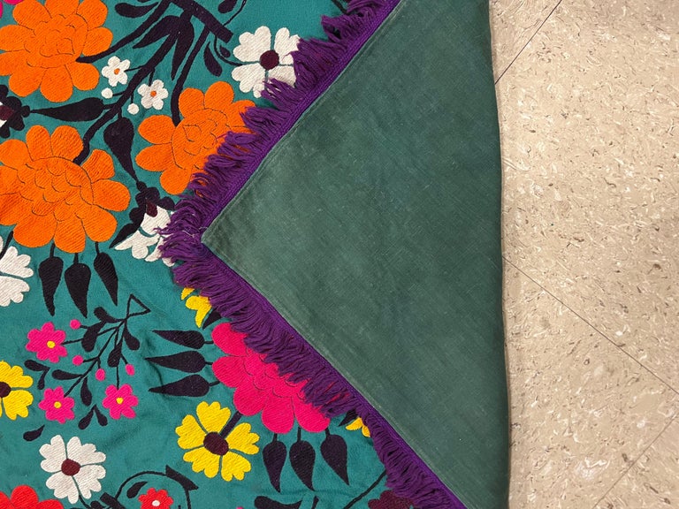 Late 20th Century Suzani Style Textile, Colorful and Floral Print For ...