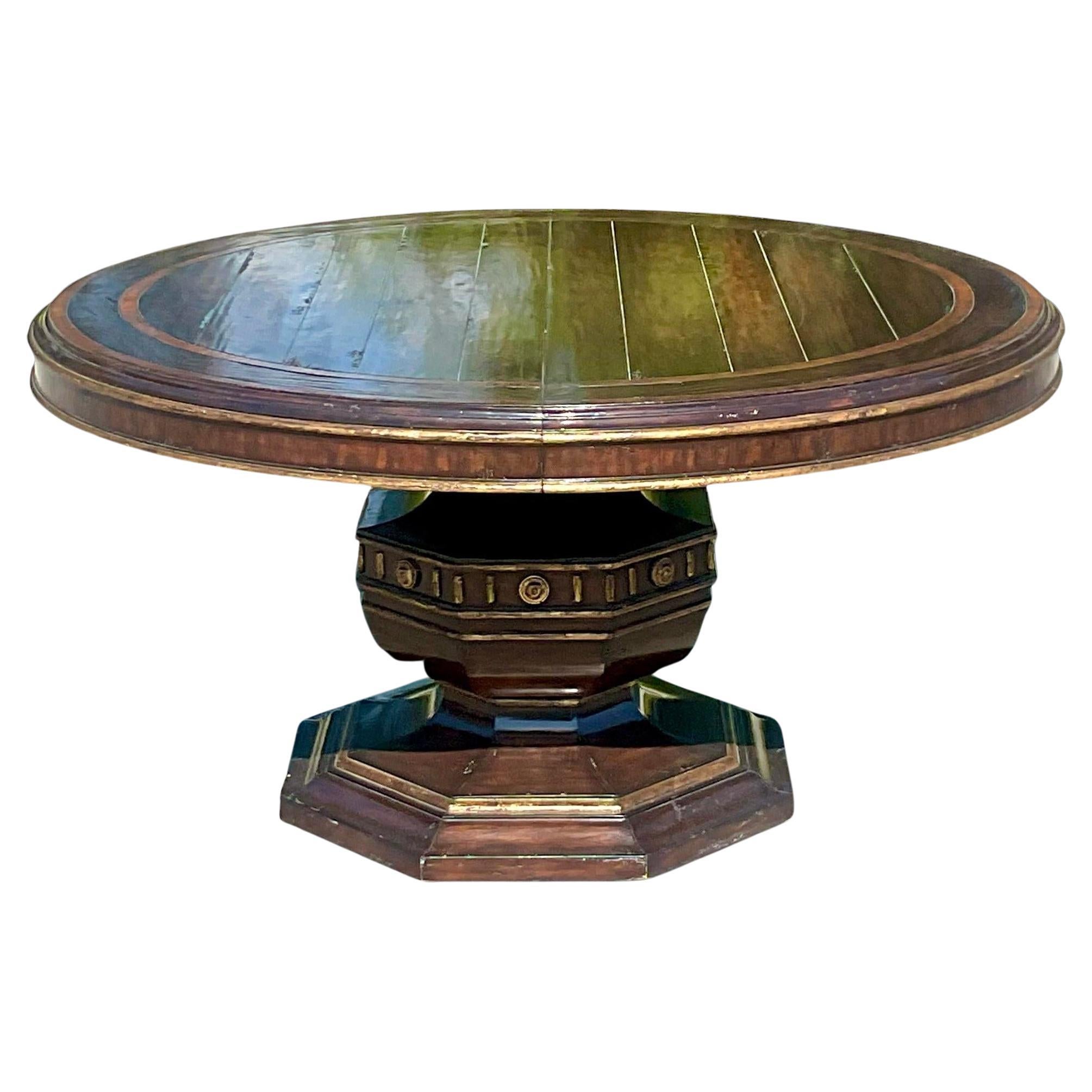 Vintage Boho Tin Wrapped Table For Sale at 1stDibs | tin furniture