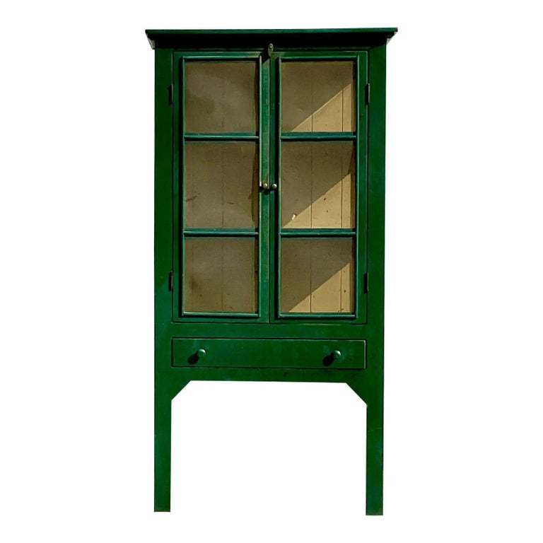 Late 20th Century Vintage Boho Rustic Screen Panel Pie Cupboard at 1stDibs