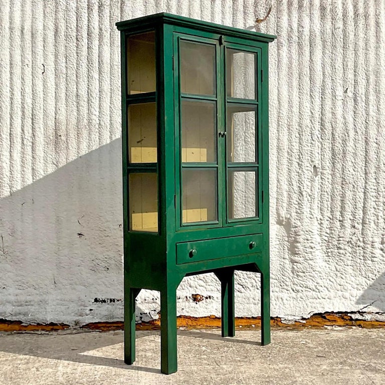 Late 20th Century Vintage Boho Rustic Screen Panel Pie Cupboard at 1stDibs