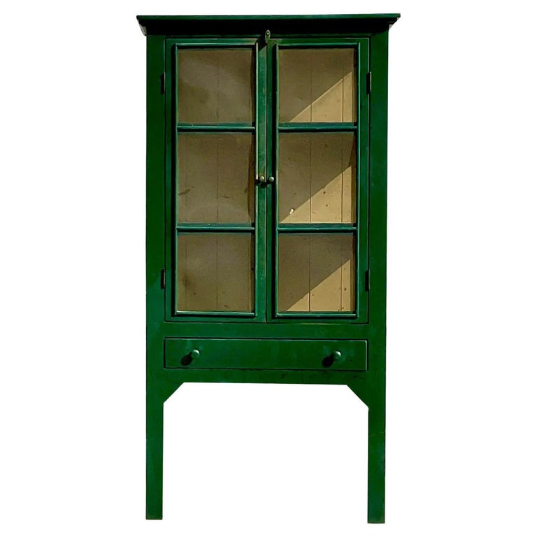 Late 20th Century Vintage Boho Rustic Screen Panel Pie Cupboard at 1stDibs