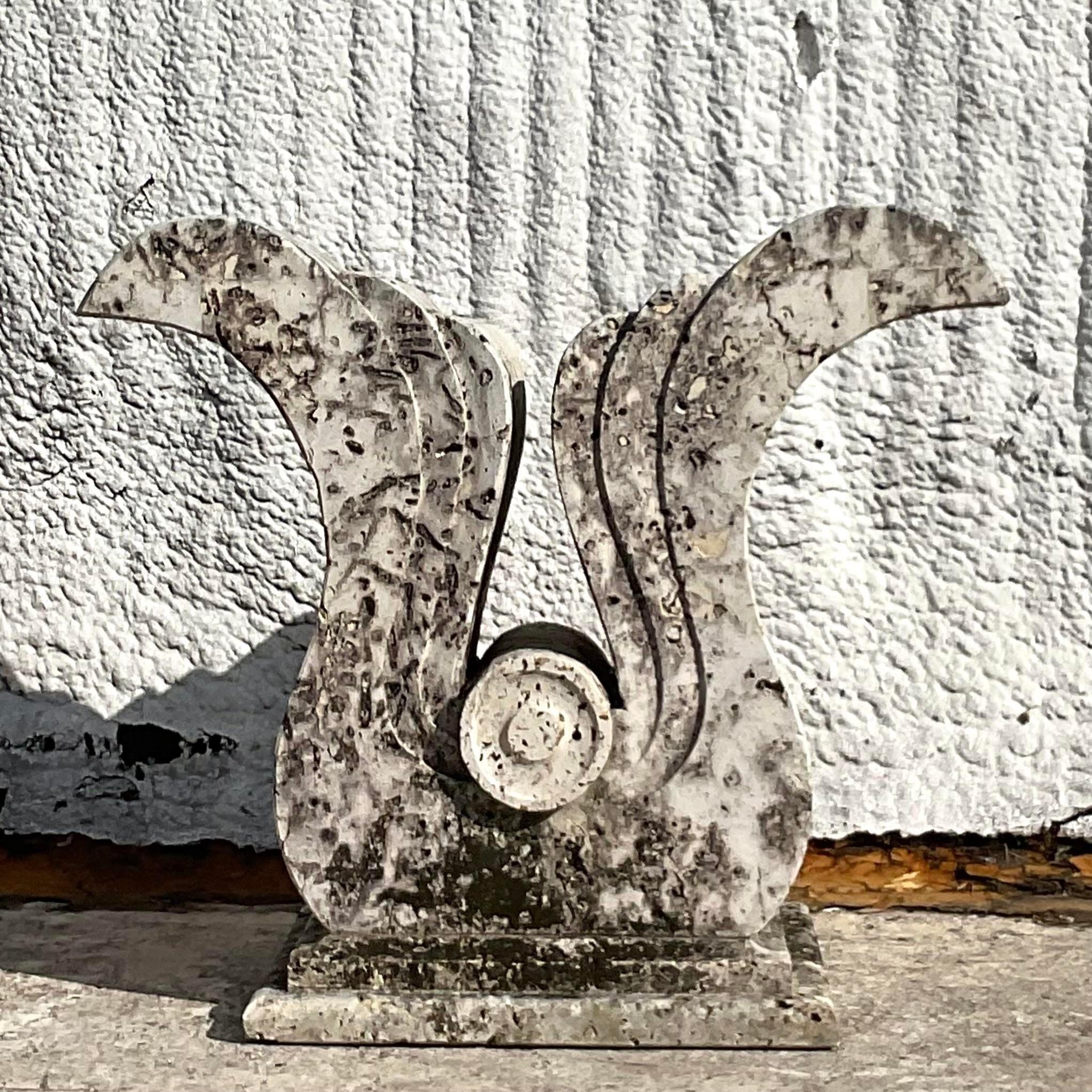 Late 20th Century Vintage Coastal Cut Coquina Stone Console Pedestal ...