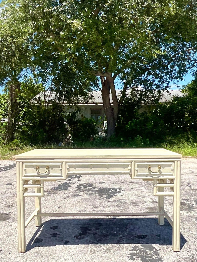 Late 20th Century Vintage Coastal Ficks Reed Writing Desk For Sale at ...