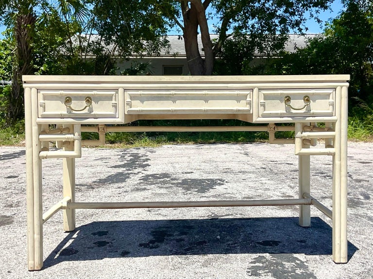 Late 20th Century Vintage Coastal Ficks Reed Writing Desk For Sale at ...