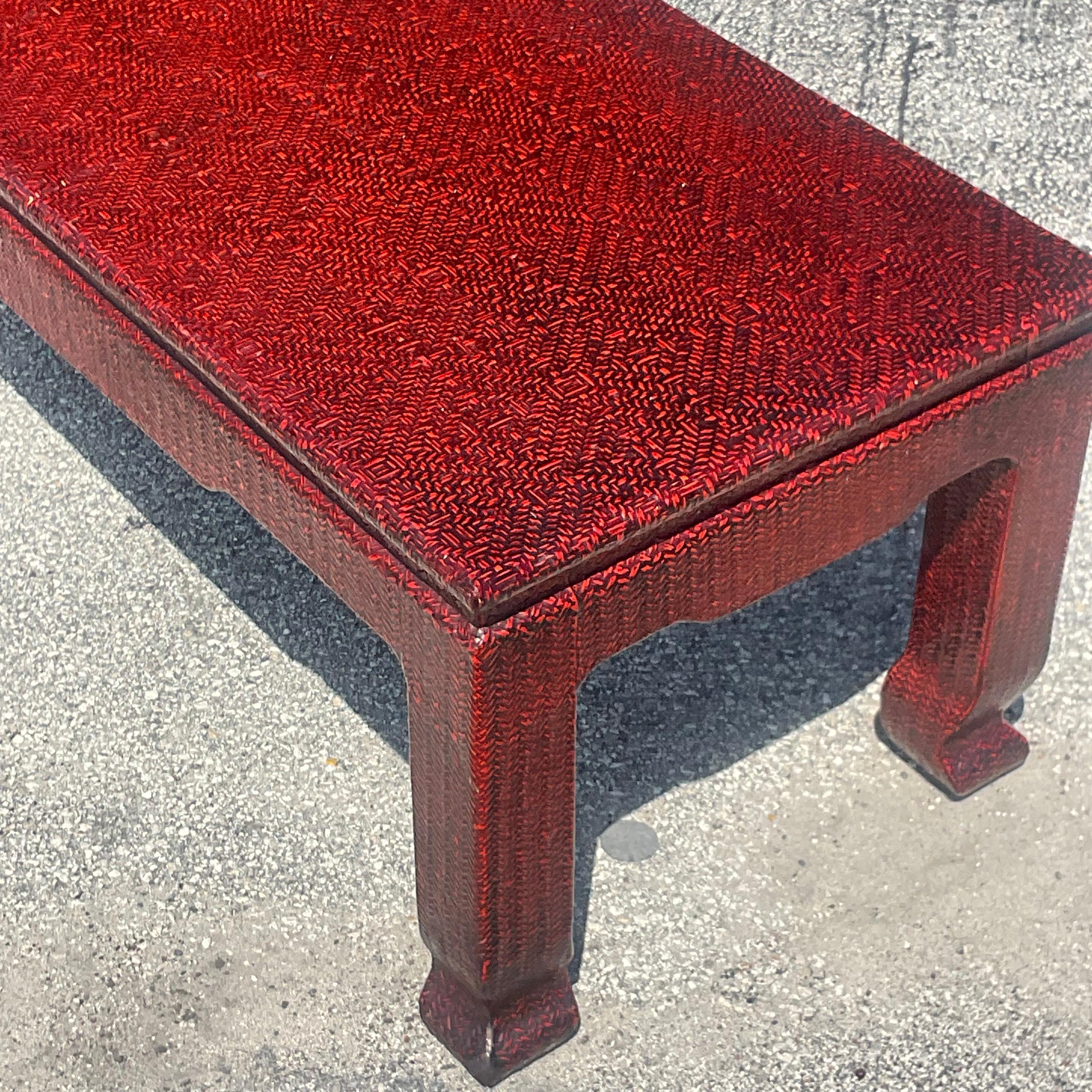 Late 20th Century Vintage Coastal Grasscloth Coffee Table For Sale at ...