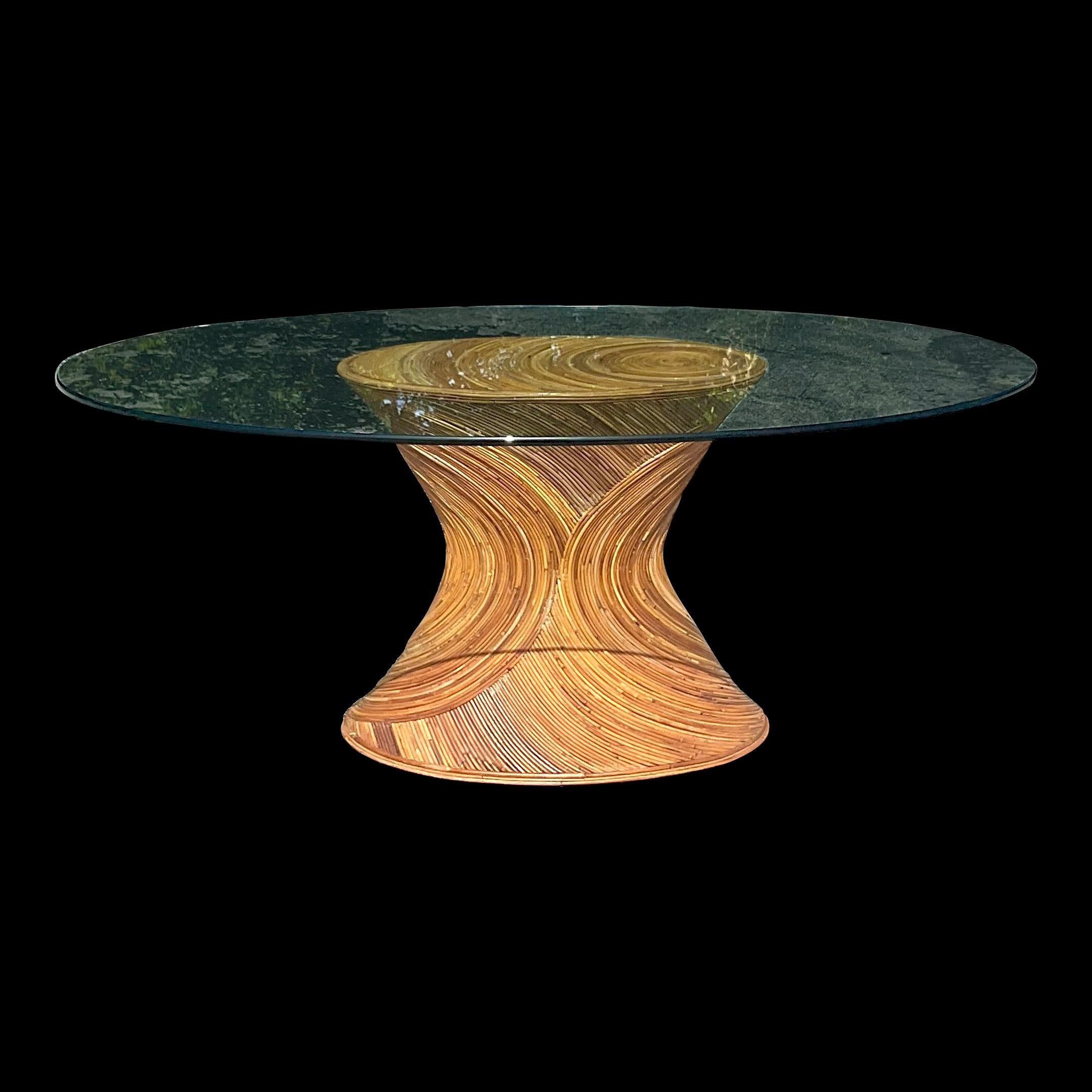 Late 20th Century Vintage Coastal Pencil Reed Dining Table For Sale at ...