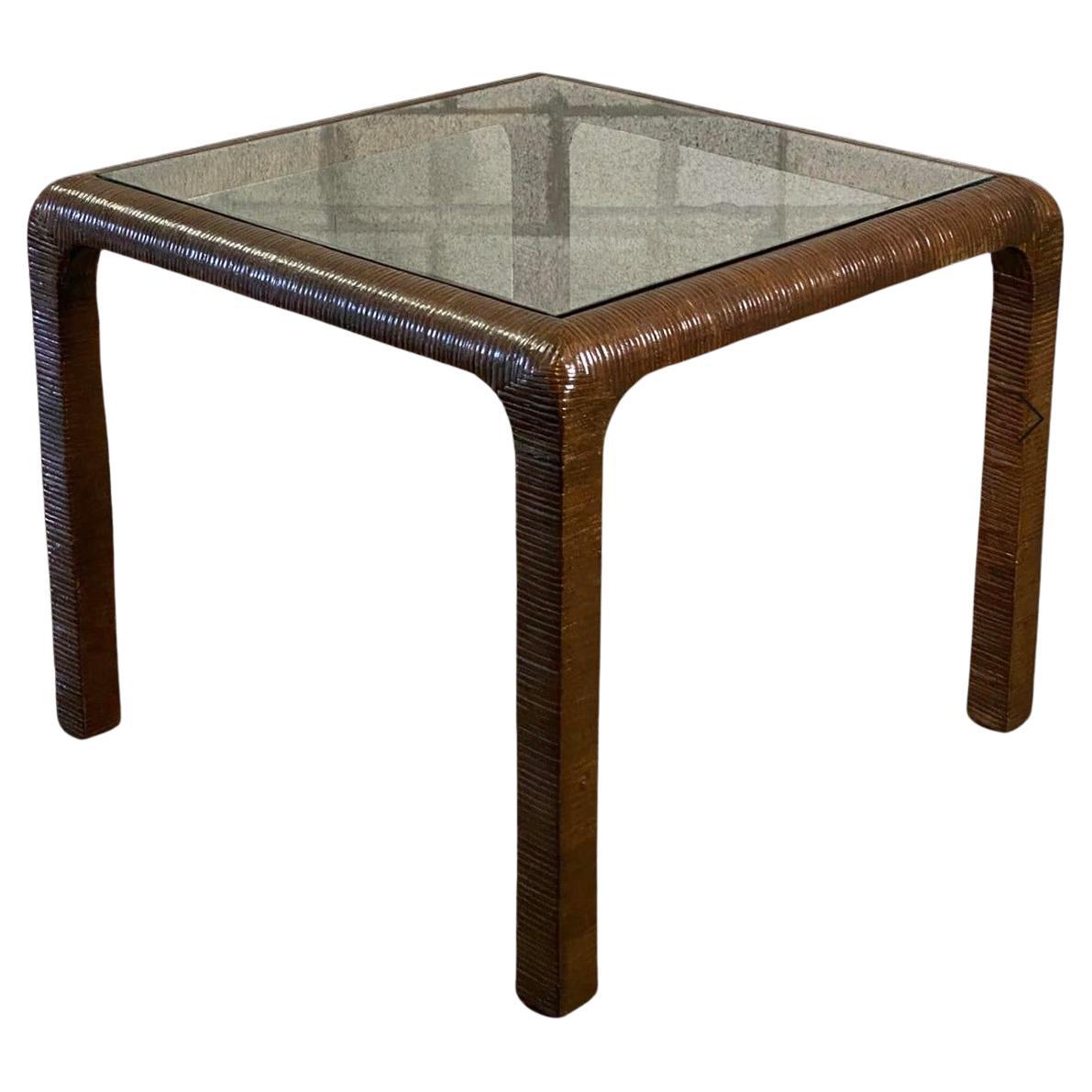 Late 20th Century Vintage Coastal Wrapped Rattan Game Table For Sale at ...