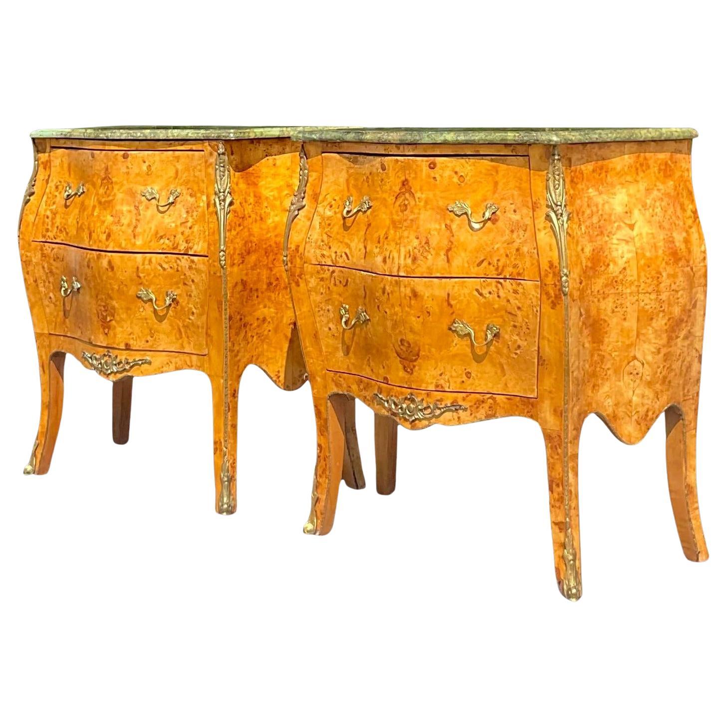 Vintage Parisian Chic Hand Painted Bombe Chest at 1stDibs