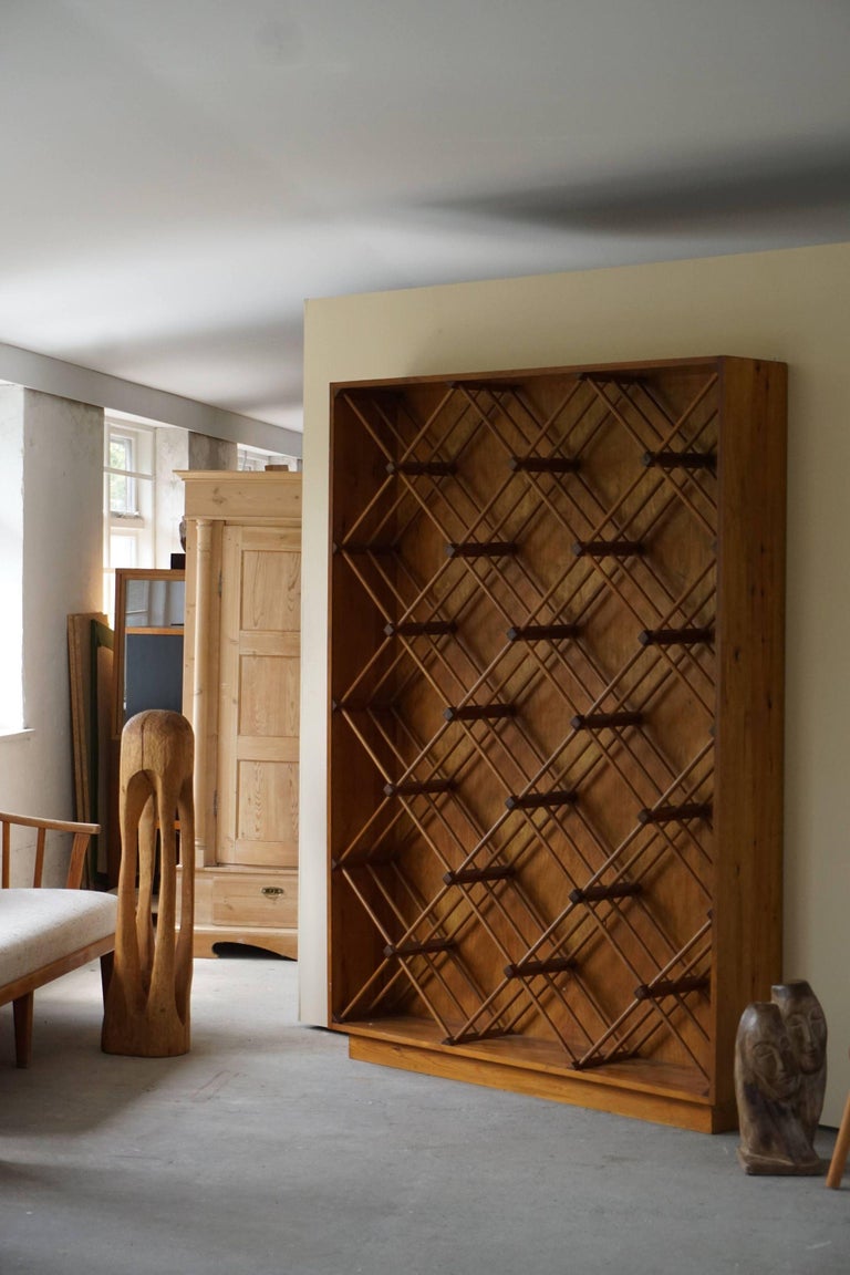 Late 20th Century Vintage Scandinavian Wine Rack in Oak and Pine, Ca ...