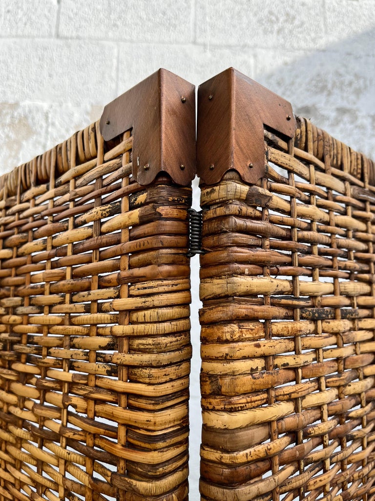 Late 20th Century Woven Wicker Three Panels Room Divider For Sale at ...
