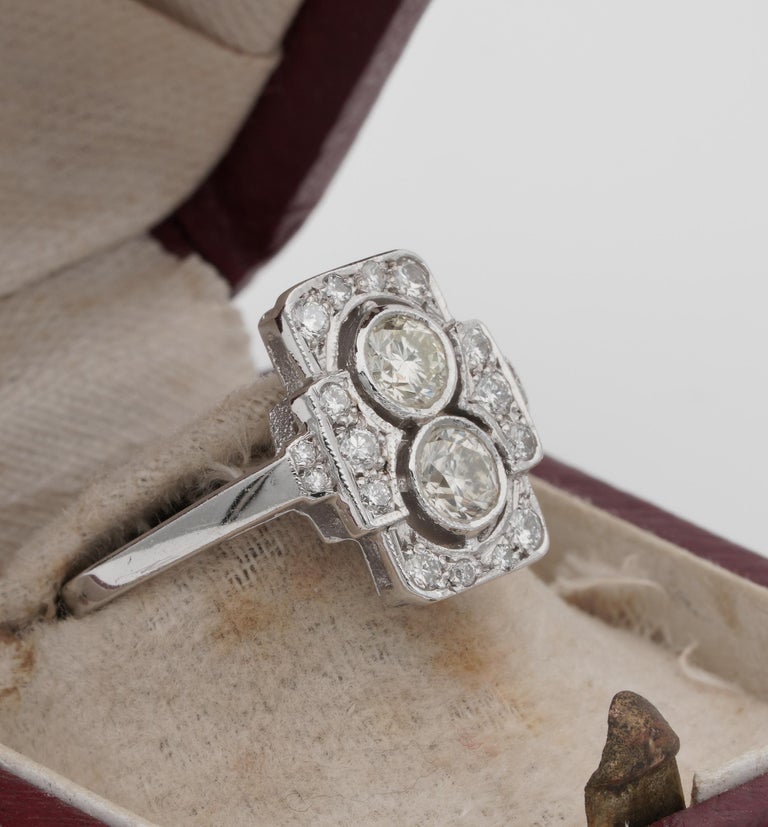 Late Art Deco .96 Carat I/J VVS Diamond Twin Ring For Sale at 1stDibs ...