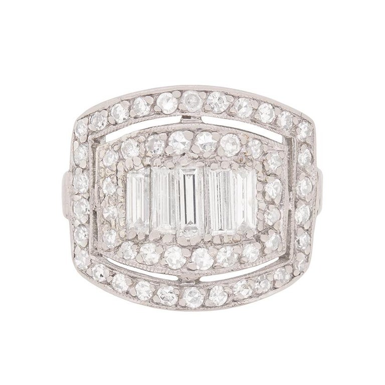 Art Deco Ring Weissgold 1930
