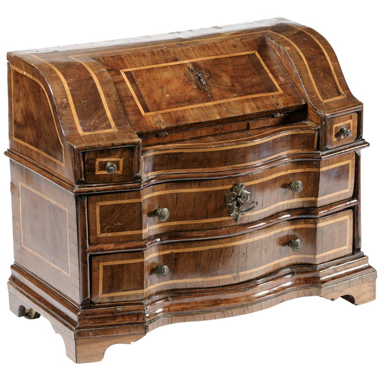 Late Baroque Italian Miniature Model of a Chest of Drawers with Flap ...