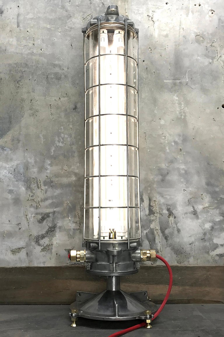 Late Century French Aluminium and Glass Explosion Proof Floor Standing ...