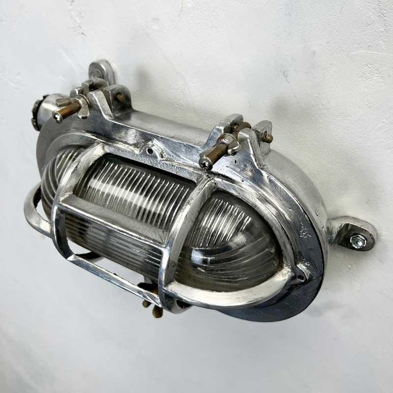 Late Century Vintage Industrial Cast Aluminium Prismatic Bulkhead Art ...