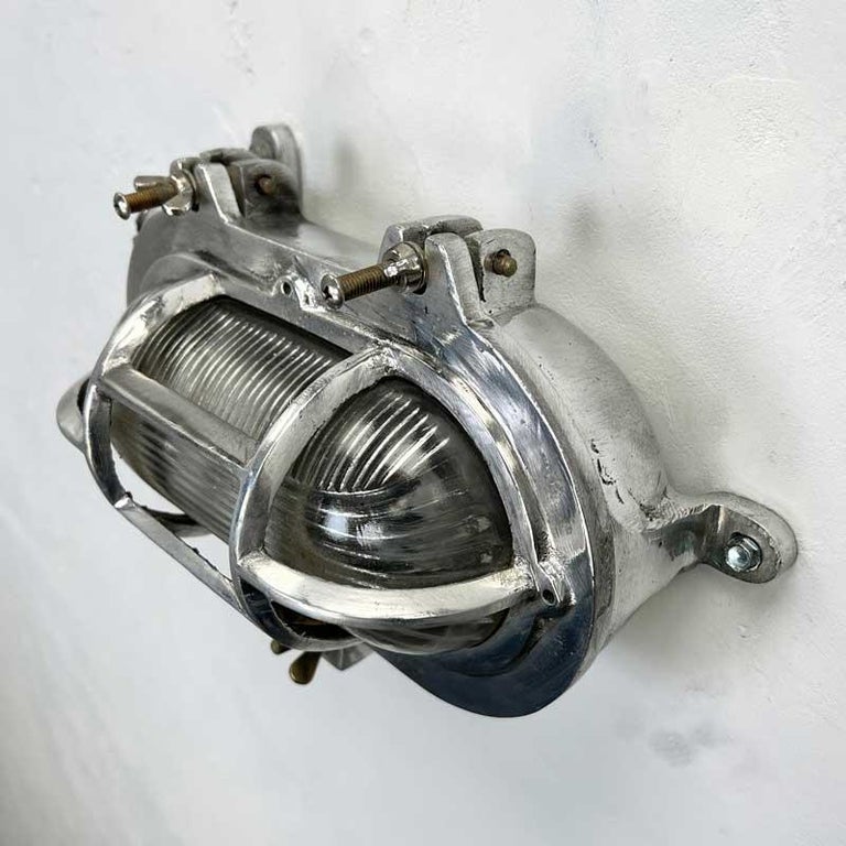 Late Century Vintage Industrial Cast Aluminium Prismatic Bulkhead Art ...