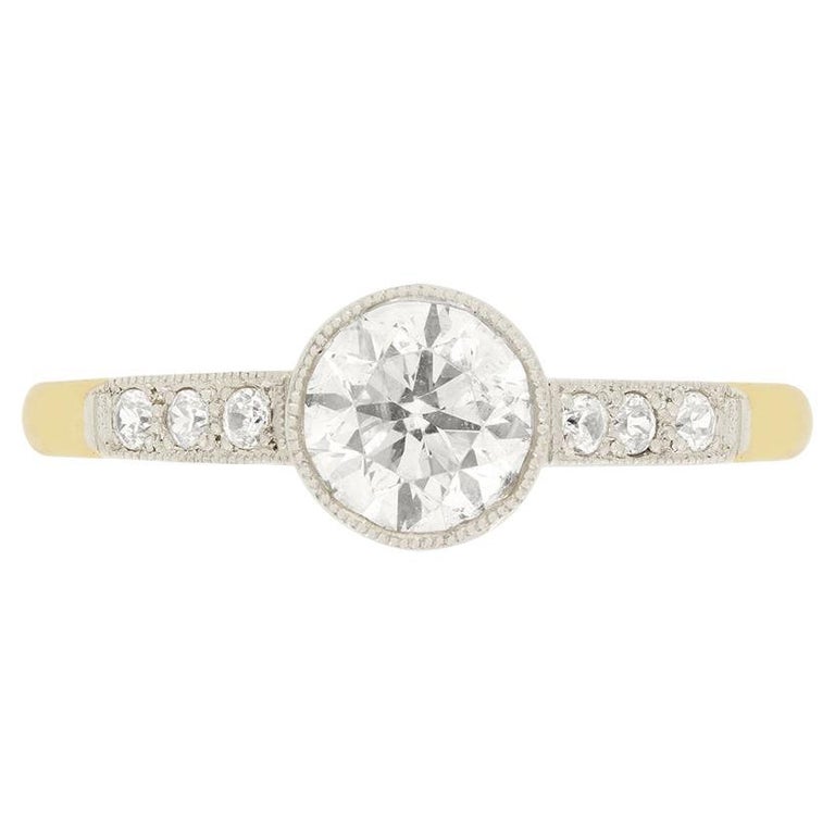 Late Deco 0.92 Carat Diamond Solitaire Ring, circa 1940s For Sale at ...