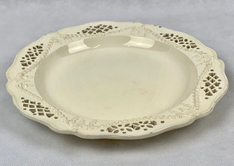 Antique Reticulated Creamware Plate-England, Late 18th Century at 1stDibs