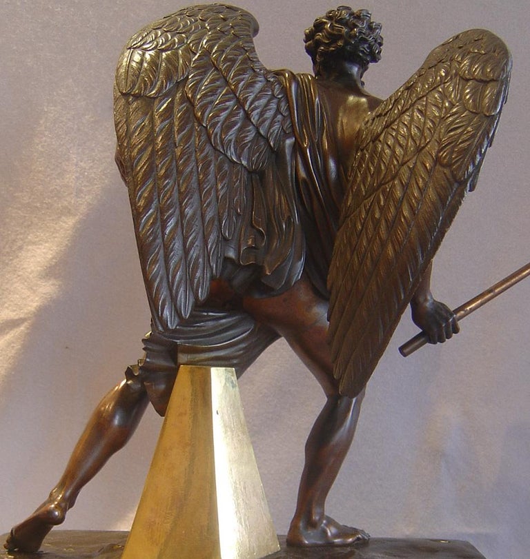 Late Empire Period Clock of Chronos Carrying Away Time For Sale at 1stDibs