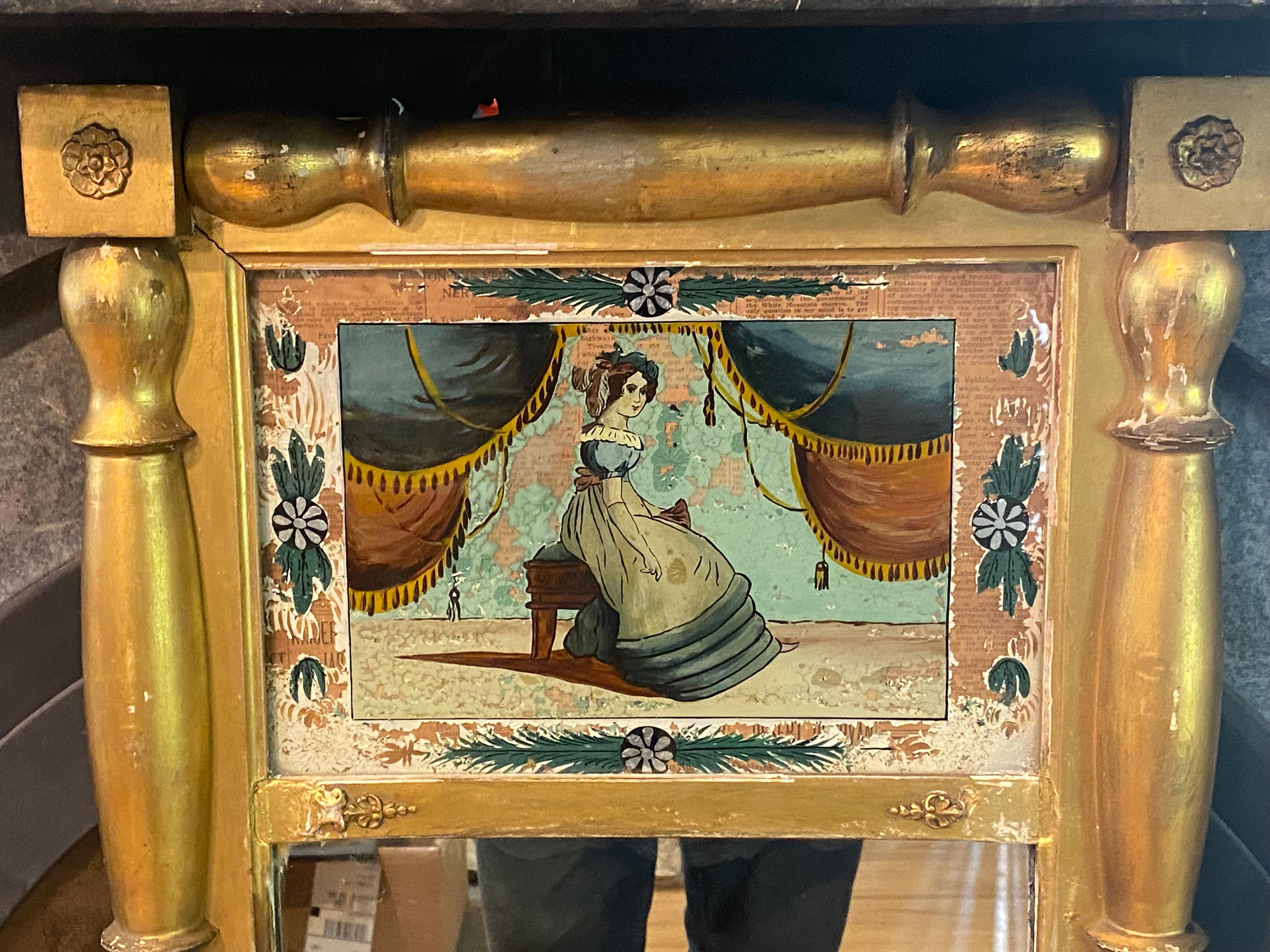 Late Federal Split Baluster Mirror, Foster Bros, Boston 19th C For Sale ...