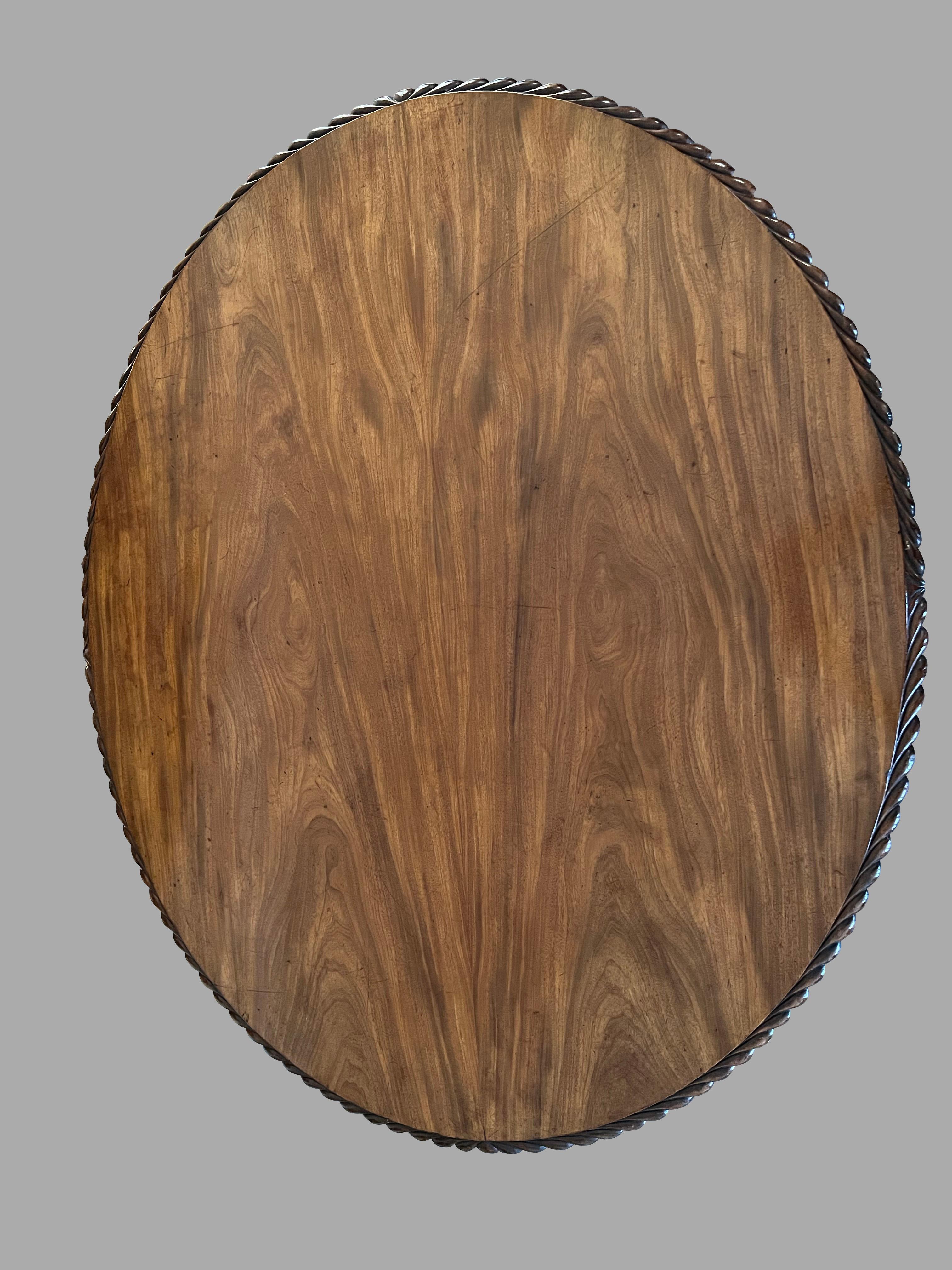 Late Georgian Solid Figured Mahogany Breakfast Table For Sale at 1stDibs