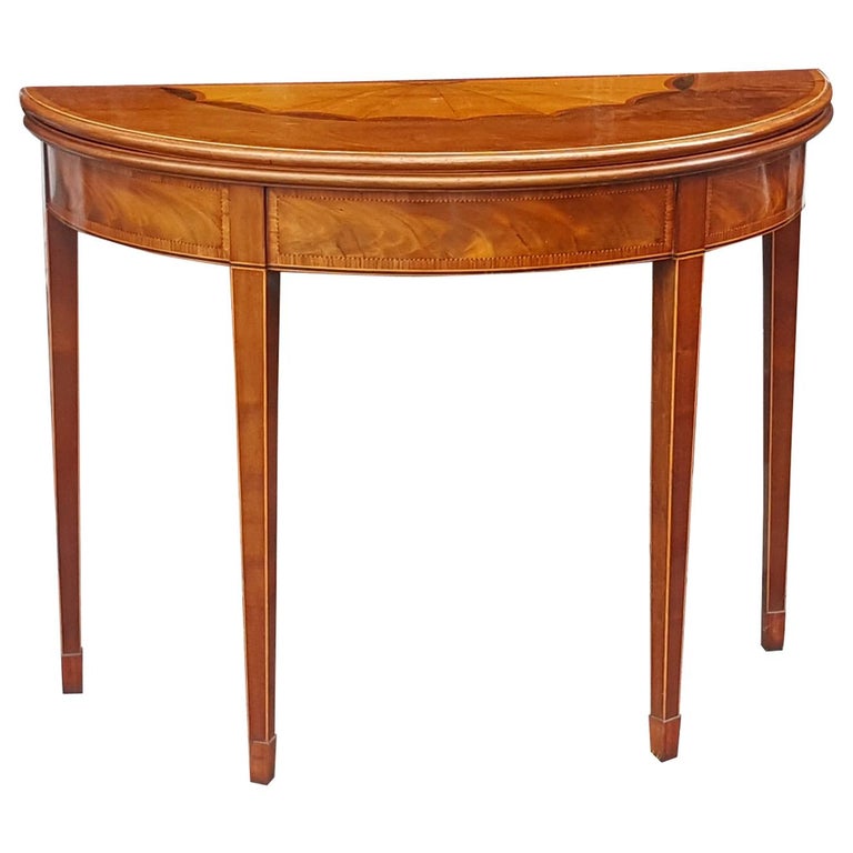 Late Georian Mahogany Half Moon Tea Table For Sale at 1stDibs
