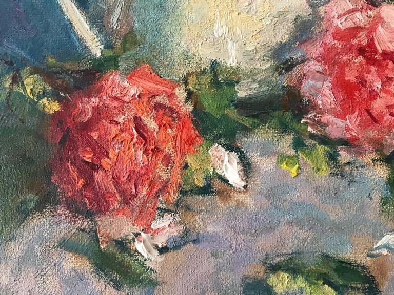 Late Impressionist Still Life Oil Painting, Pitcher with Peonies ...