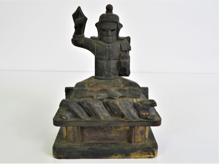Late Meiji Period Folk Wood Carving Japanese God of War, Arts, Shrines ...