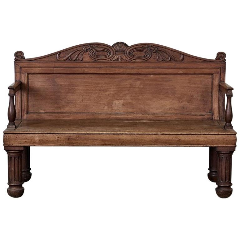 Late Regency Mahogany Hall Bench For Sale at 1stDibs