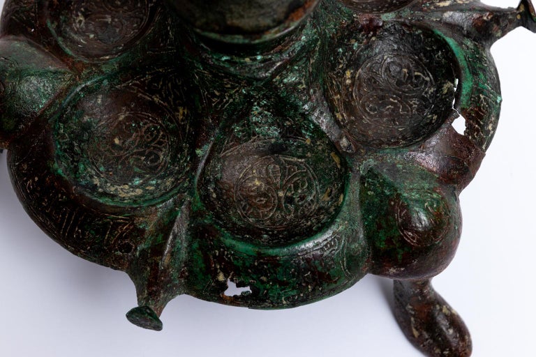 Late Roman Byzantine Bronze Lamp Stand For Sale at 1stDibs