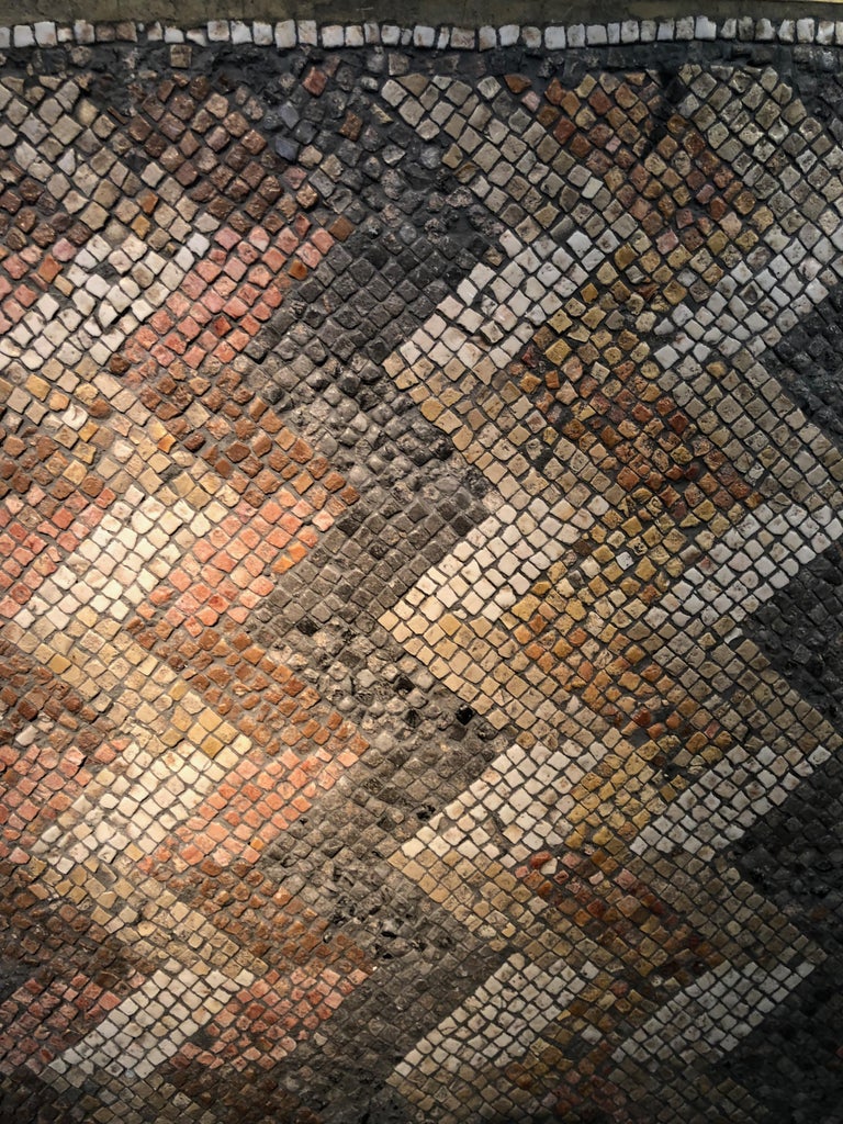 Late Roman Mosaic fragment with upright chevron motive, ca. 4th/5th ...