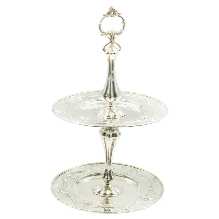 Late Victorian Astro Hungarian Two Tier Silver Cake Muffin Dessert ...