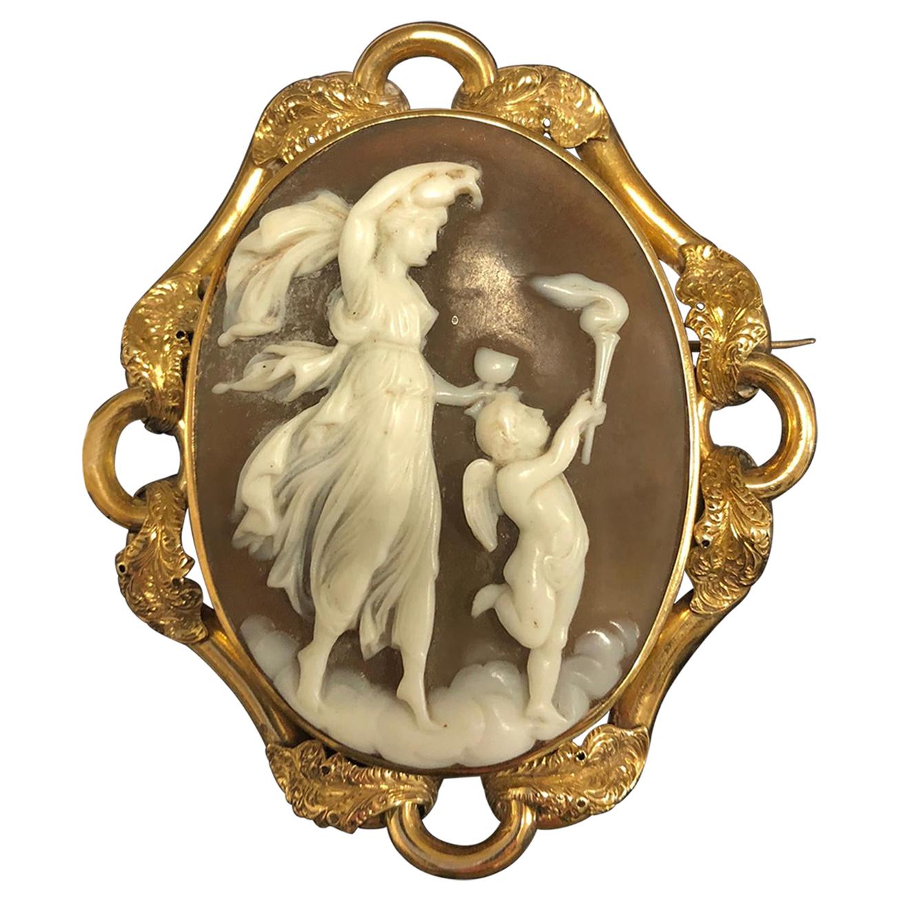 Late Victorian Cameo Brooch, circa 1880 at 1stDibs