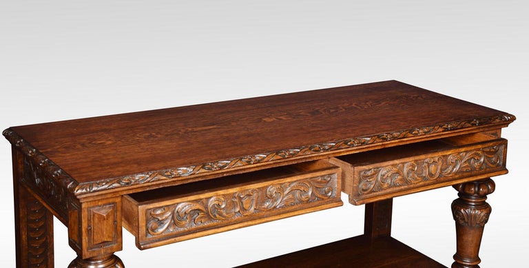 Late Victorian Carved Oak Two-Tier Buffet For Sale at 1stDibs