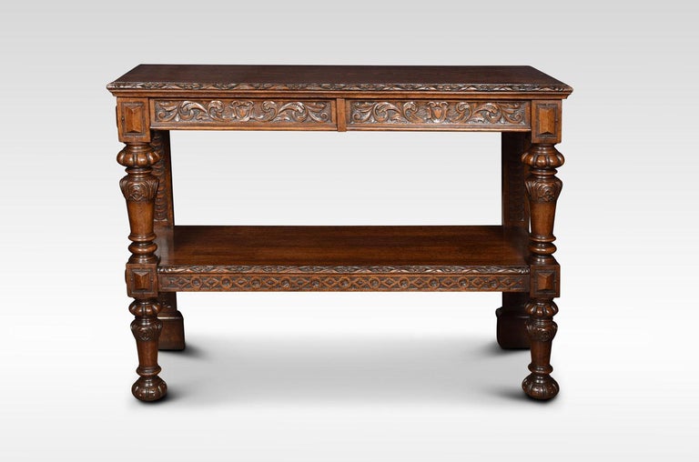 Late Victorian Carved Oak Two-Tier Buffet at 1stDibs